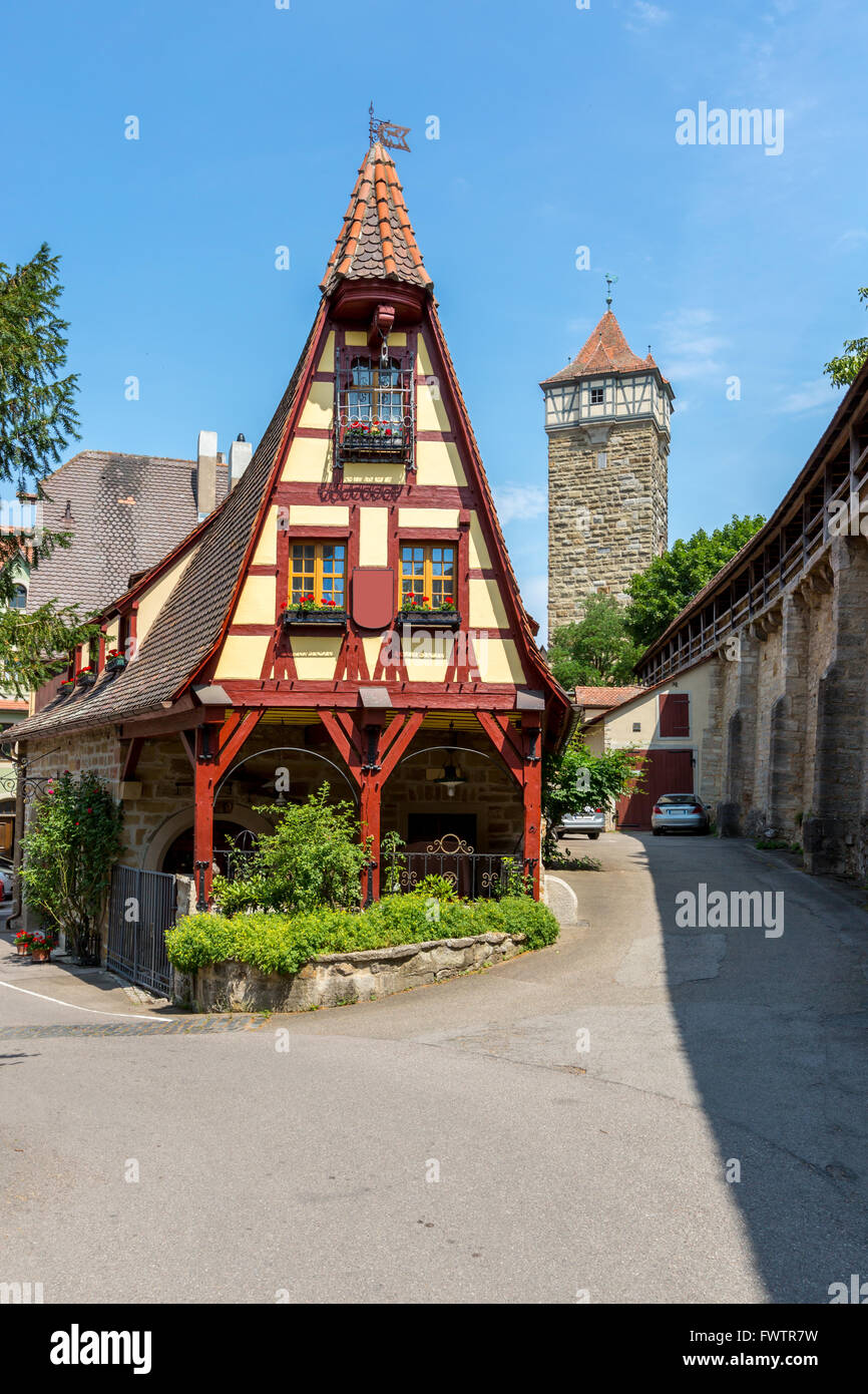 Beautiful view of the historic town of Rothenburg ob der Tauber ...