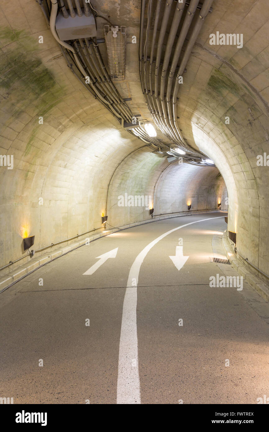 Interior of an urban walkway tunnel road Stock Photo - Alamy