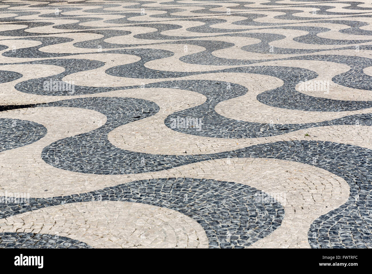 Tile brick floor in Lisbon Town Square, Portugal using as background ...