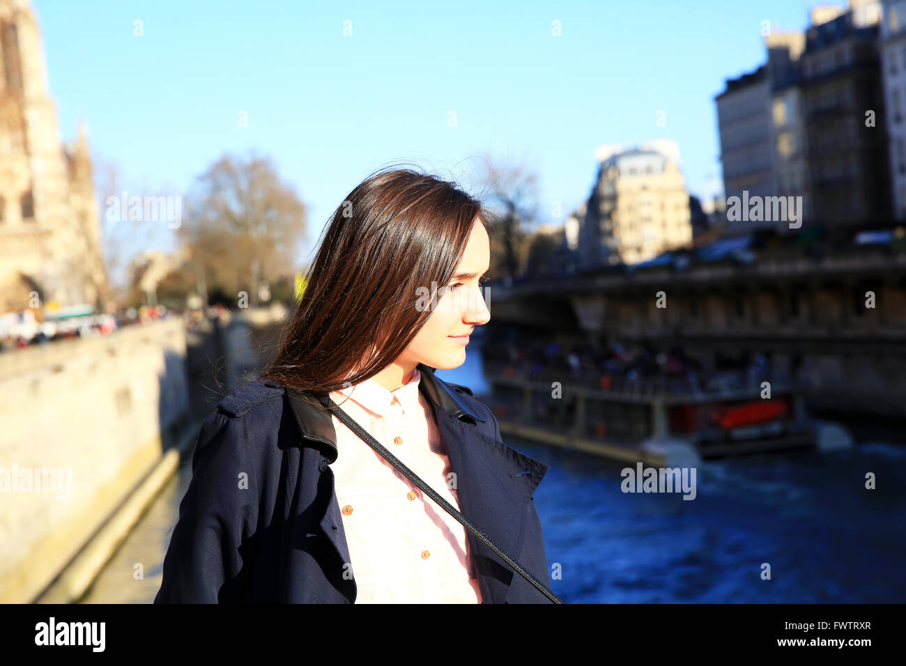 Portrait of beautiful girl in Paris, France Stock Photo - Alamy