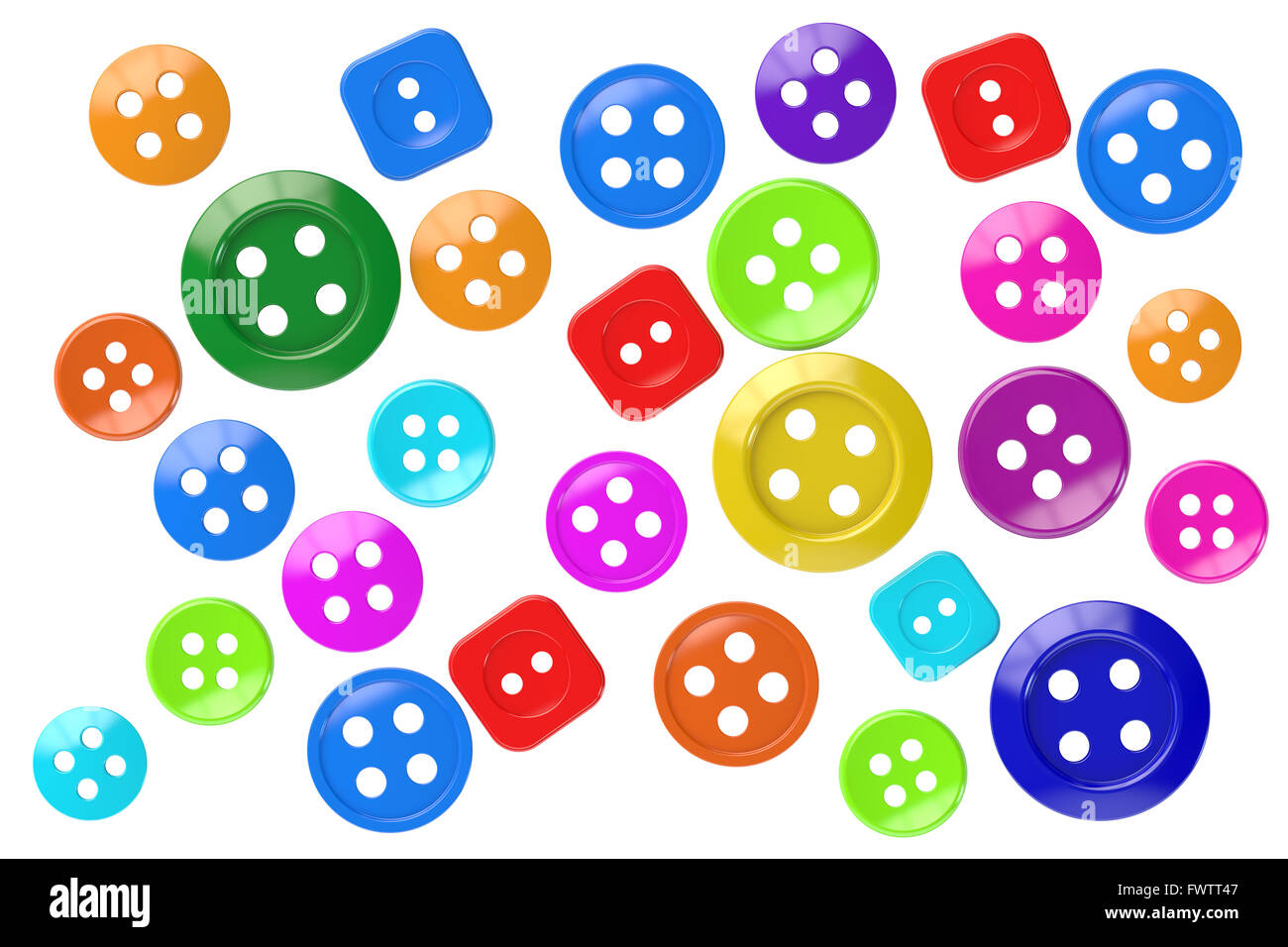 colored sewing buttons clothing, 3D rendering Stock Photo - Alamy