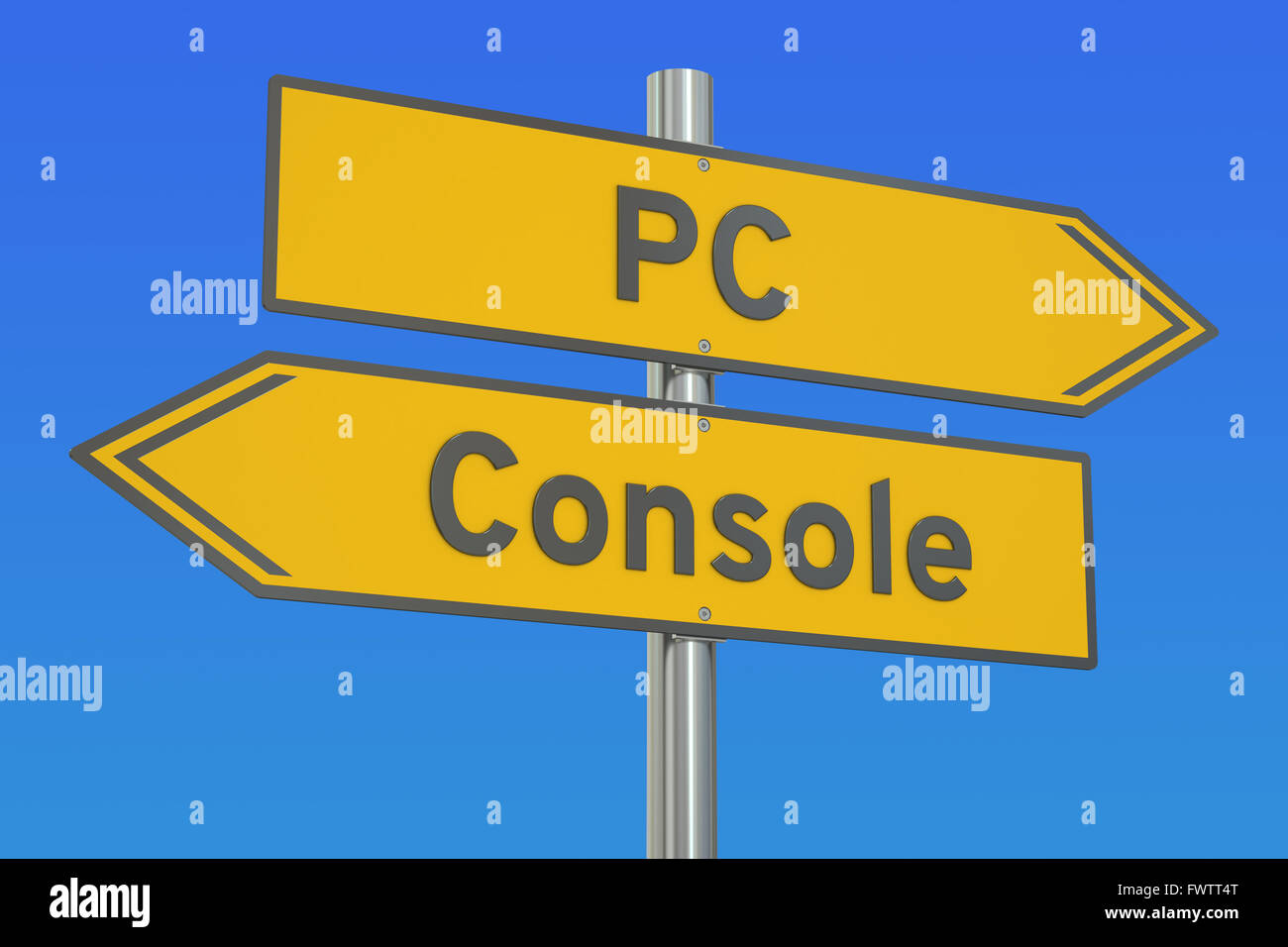 pc vs console concept, 3D rendering Stock Photo - Alamy