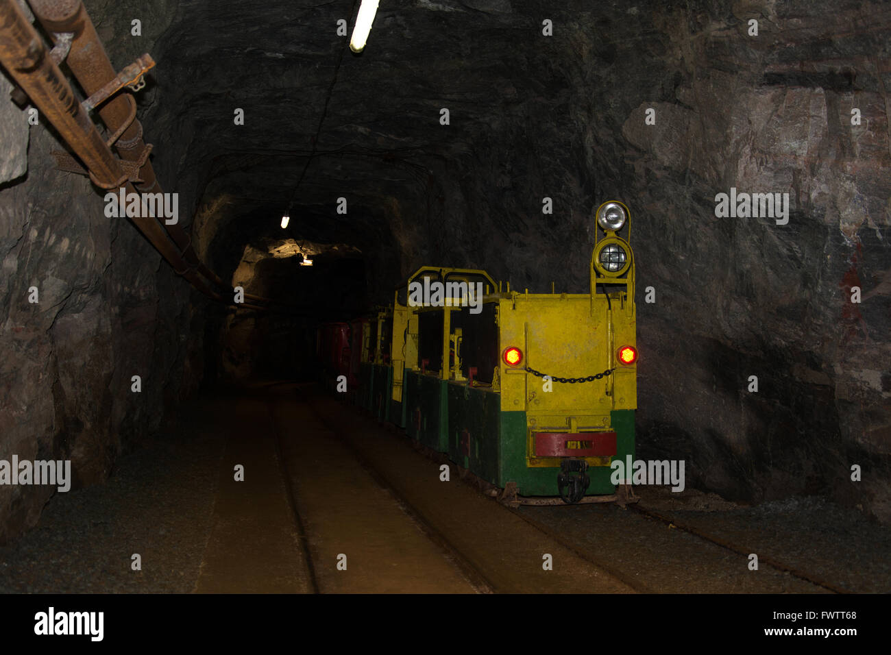 Picture taken underground at a Mine in Poehla, Erz Mountains, Germany ...