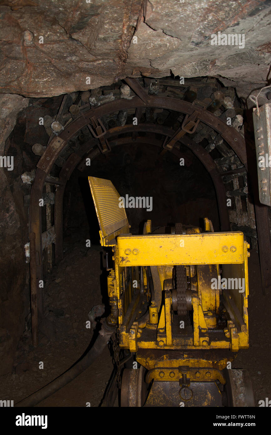 Picture taken underground at a Mine in Poehla, Erz Mountains, Germany ...