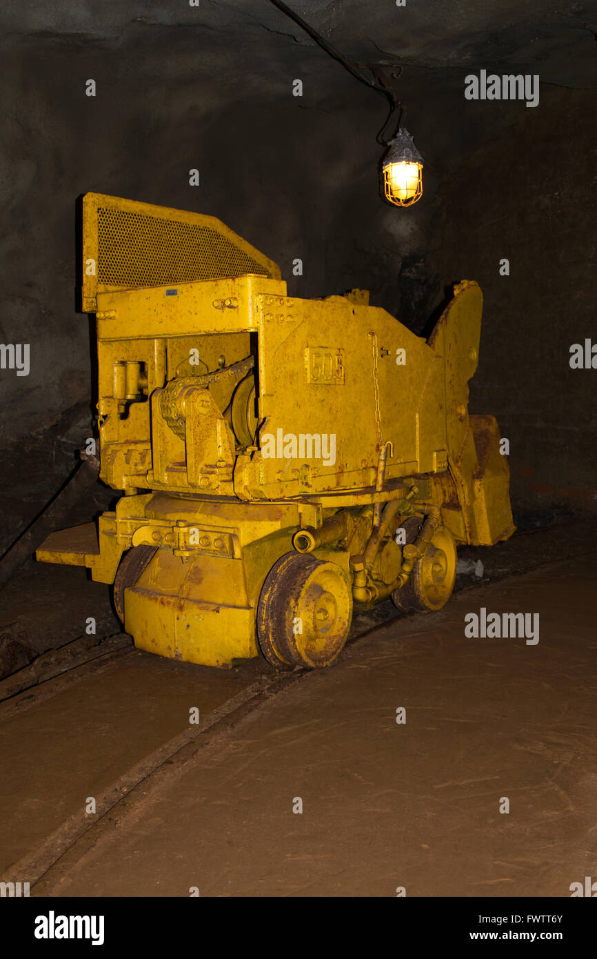 Picture taken underground at a Mine in Poehla, Erz Mountains, Germany ...