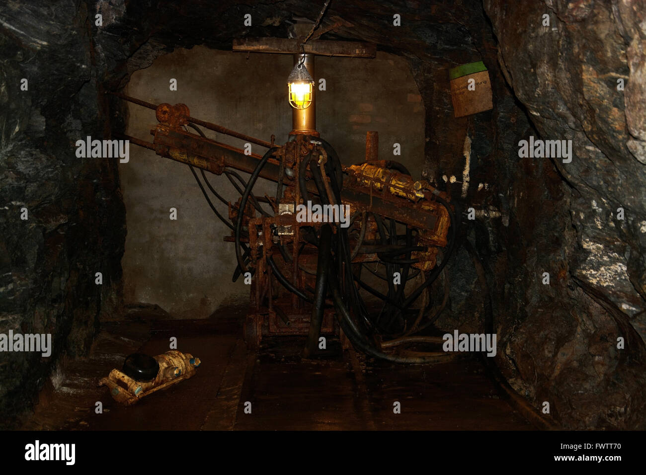 Picture taken underground at a Mine in Poehla, Erz Mountains, Germany ...