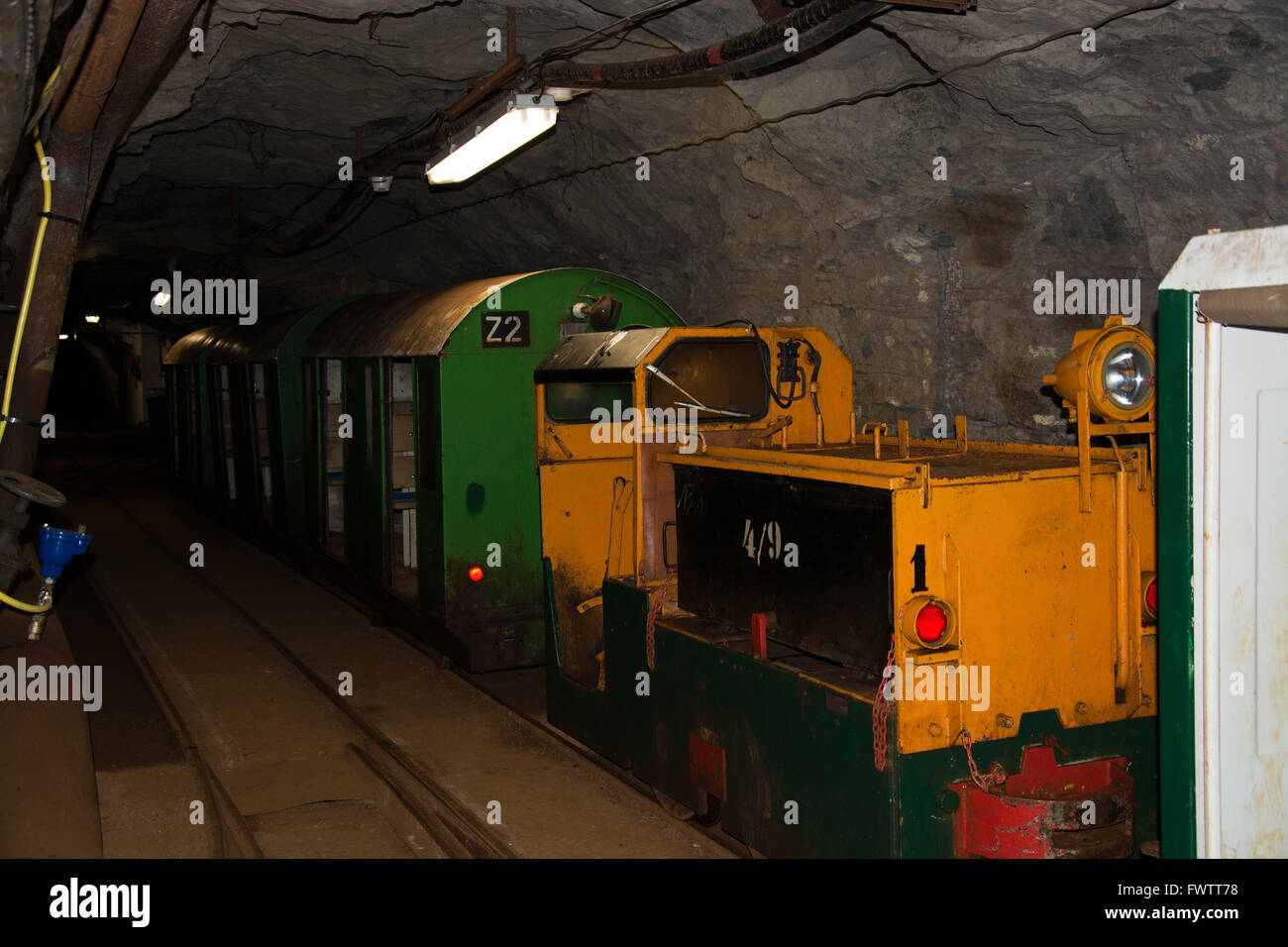 Picture taken underground at a Mine in Poehla, Erz Mountains, Germany ...
