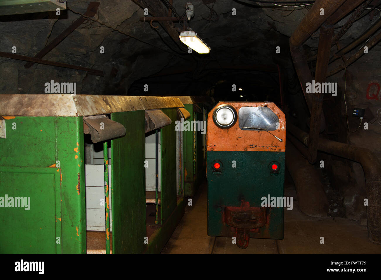 Picture taken underground at a Mine in Poehla, Erz Mountains, Germany ...