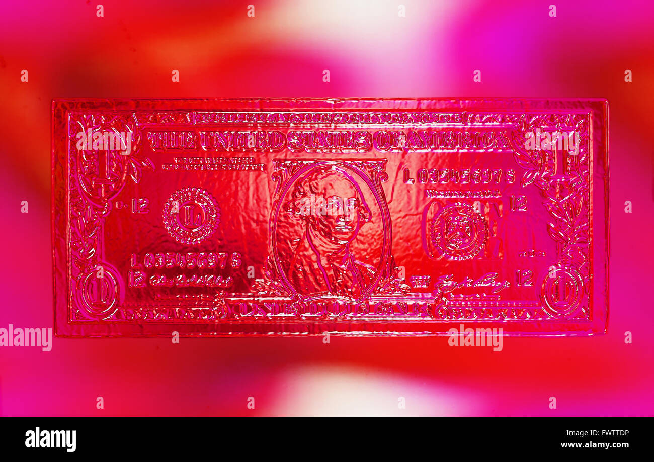 one dollar, color and glass efect. Computer collage Stock Photo - Alamy