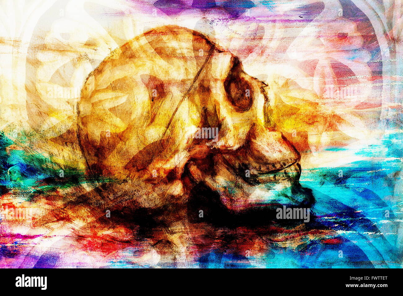 Abstract Skull Painting