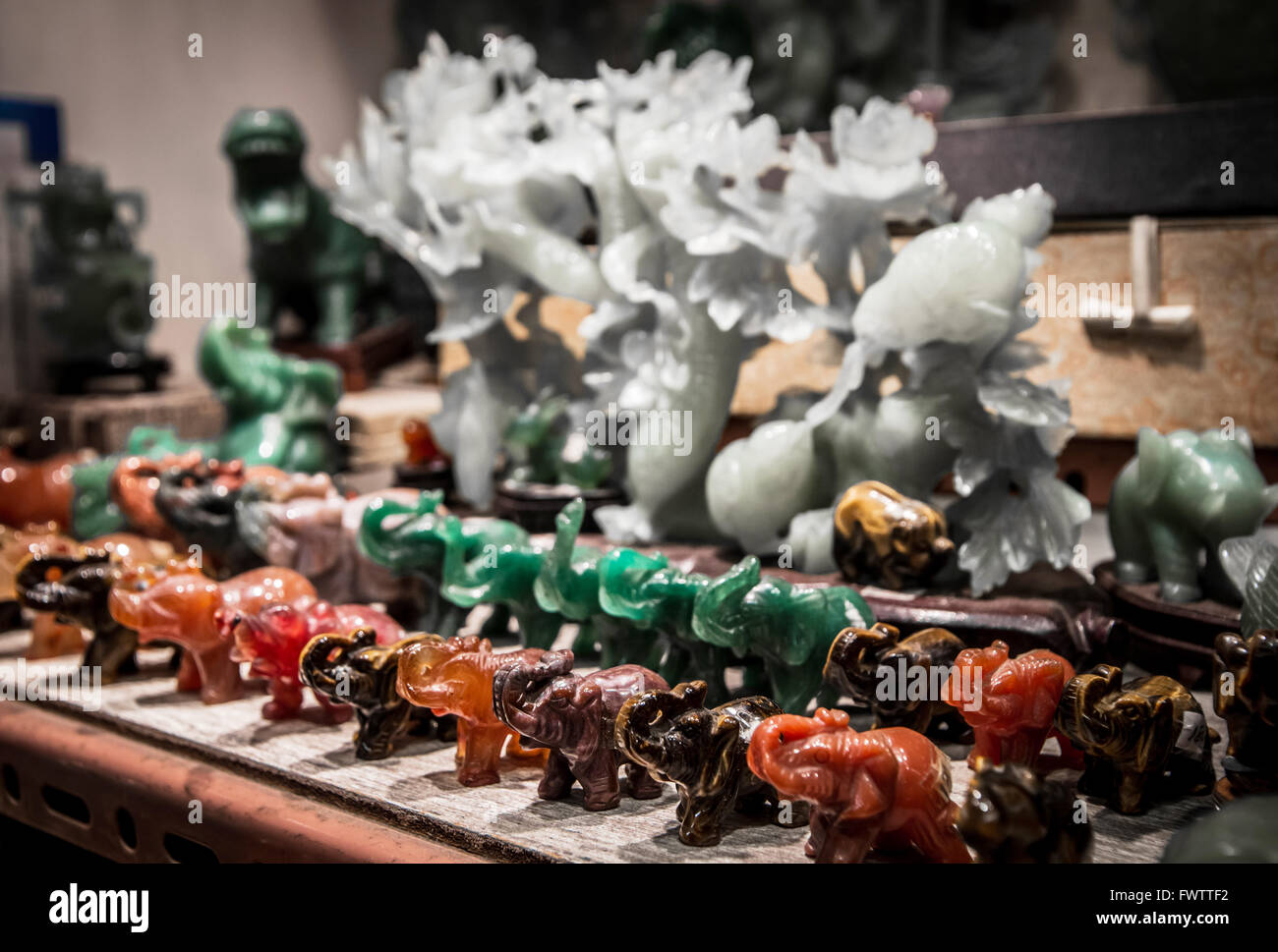 Souvenirs at the Jade market Stock Photo - Alamy