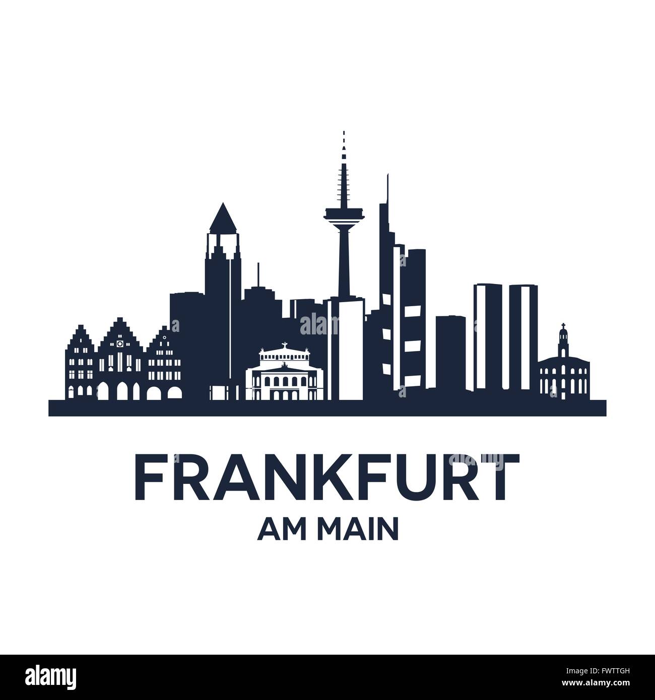 Abstract skyline of city Frankfurt am Main, vector illustration Stock ...