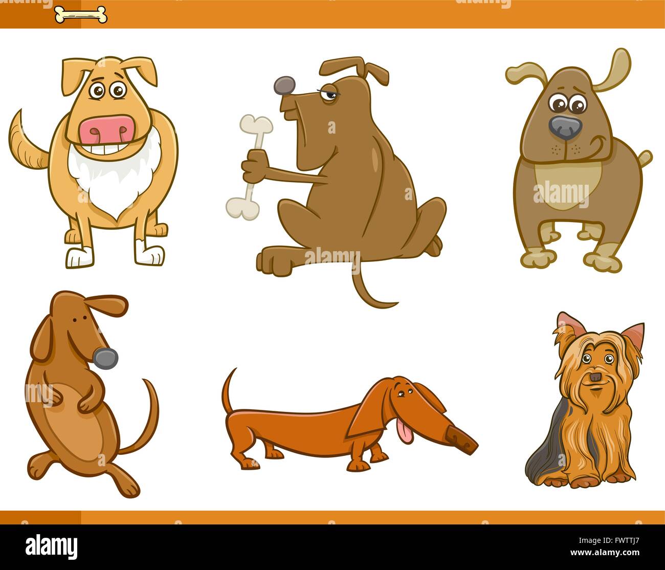 Cartoon Illustration of Dogs Animal Characters Set Stock Vector Image ...