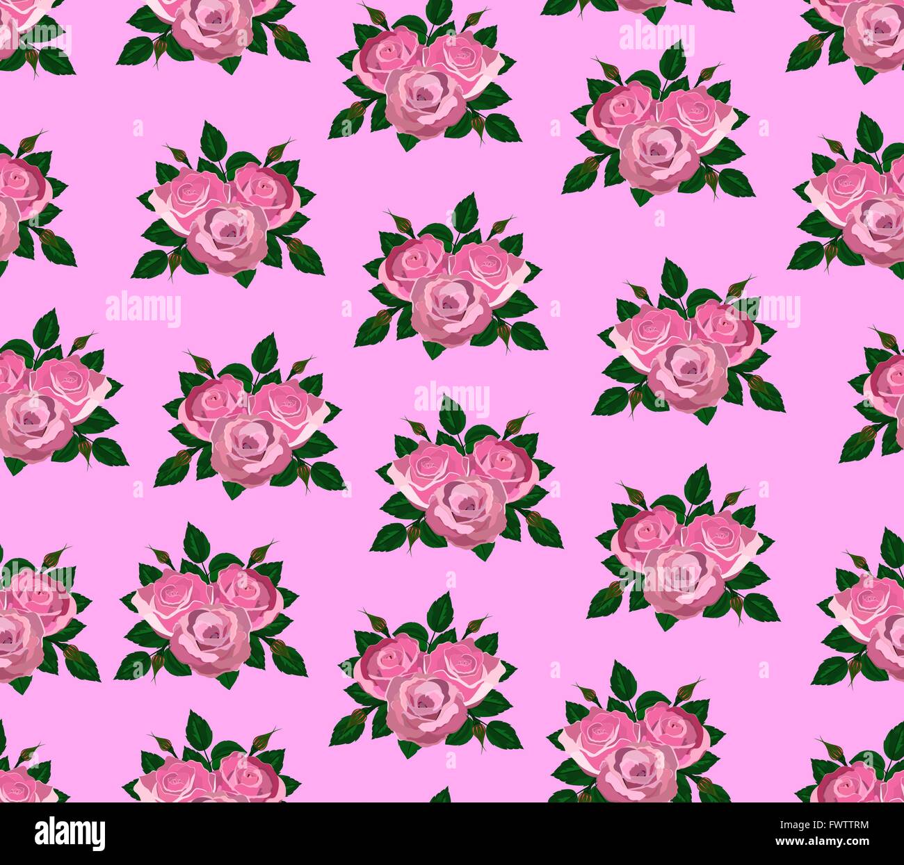 seamless wallpaper pink roses Stock Vector Image & Art - Alamy
