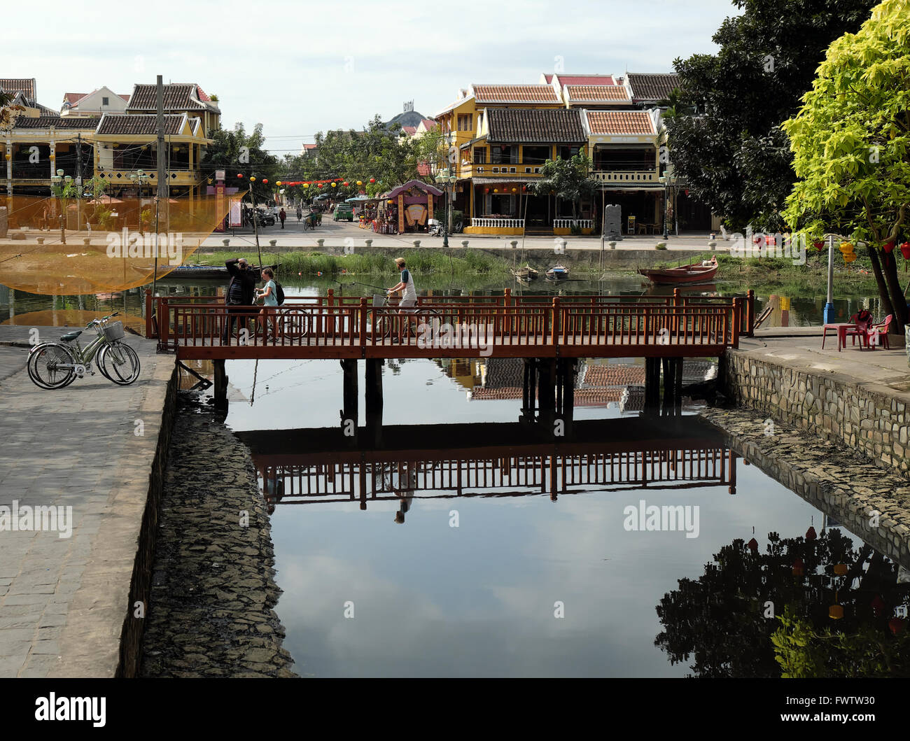Group of people travel Hoian old town, ancient house, country heritage ...
