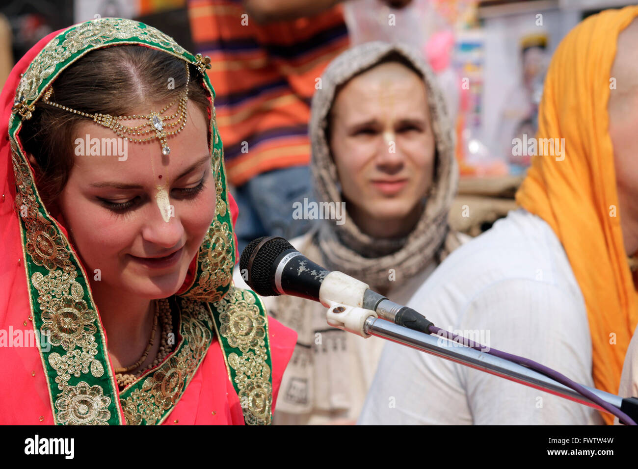 ISKCON devotees belonging to Russia performing bhajan on the streets of ...
