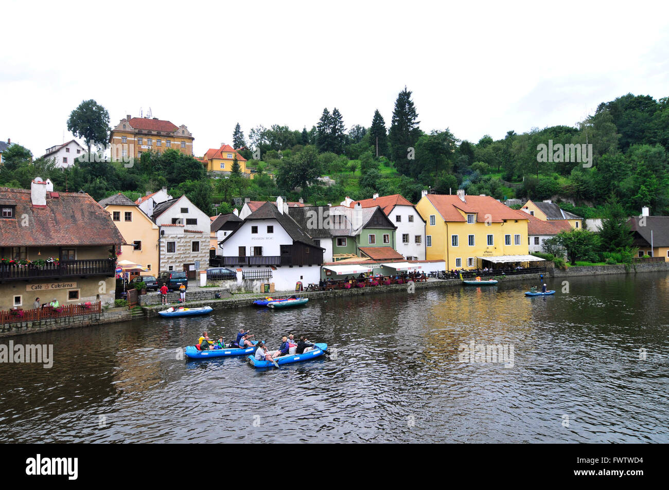 Rafting on the Vltava river in Cesky Krumlov Stock Photo - Alamy