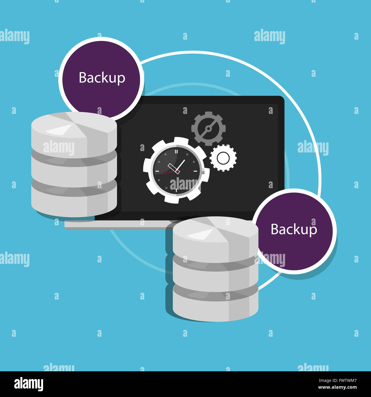 automatic backup database machine data protection Stock Photo - Alamy