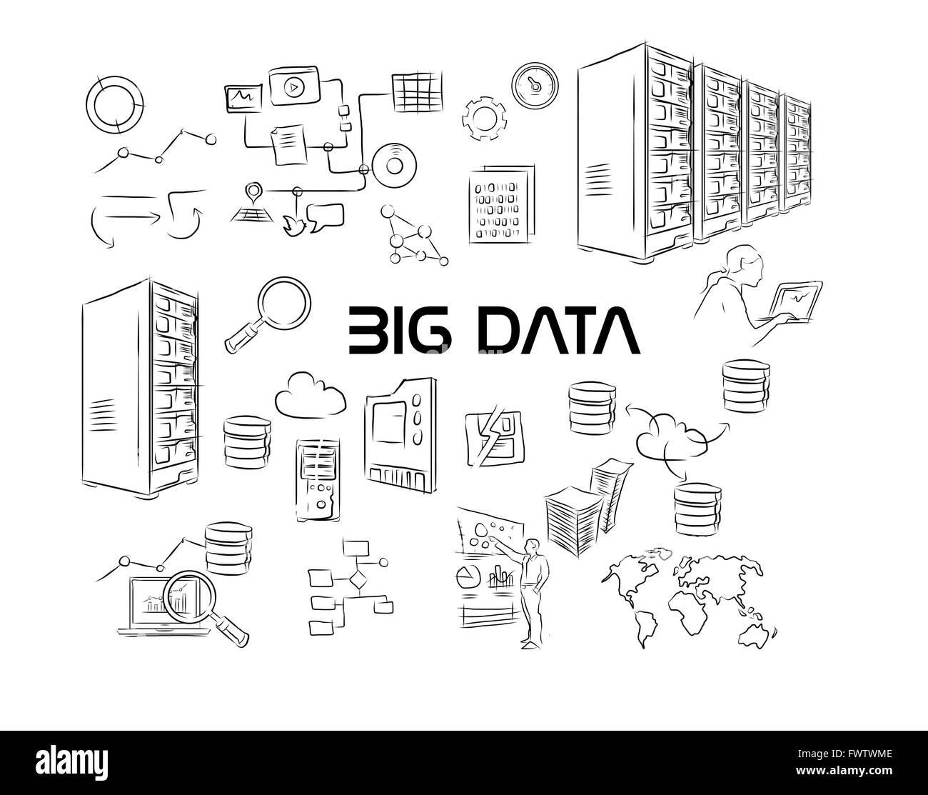 big data server illustration Stock Photo - Alamy