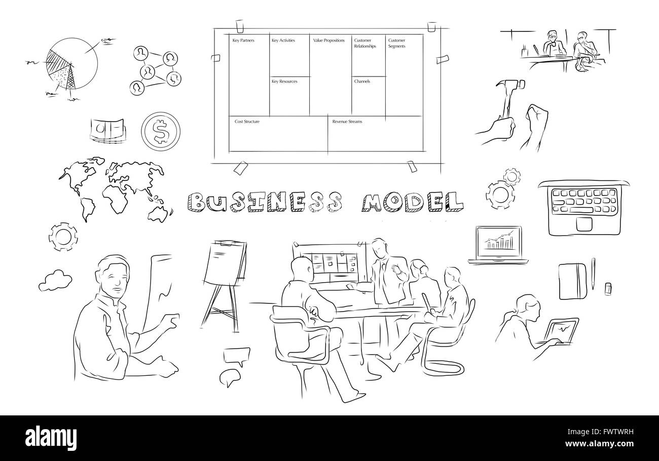 business model illustration Stock Photo - Alamy