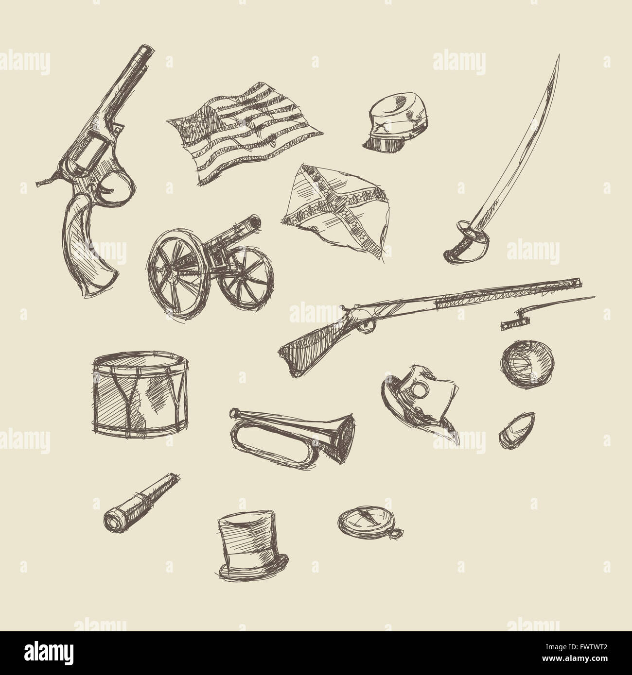 Civil war drawing hi-res stock photography and images - Alamy