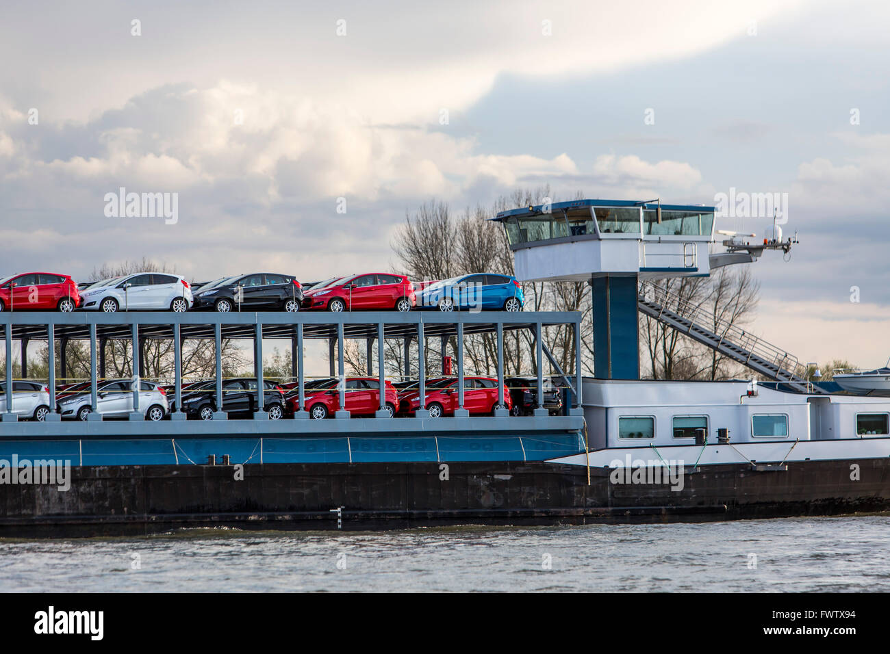 Cargo ship with containers on the rhine hi-res stock photography and ...