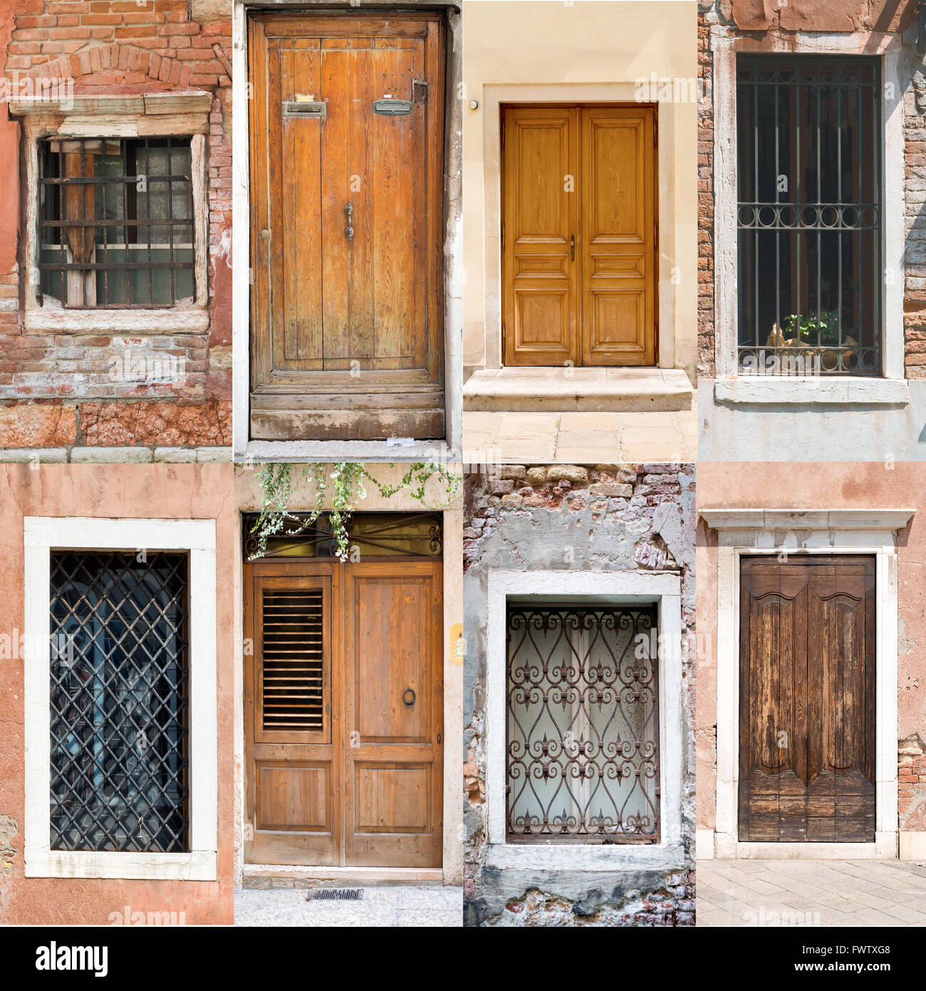 Collage of doors and windows Stock Photo - Alamy