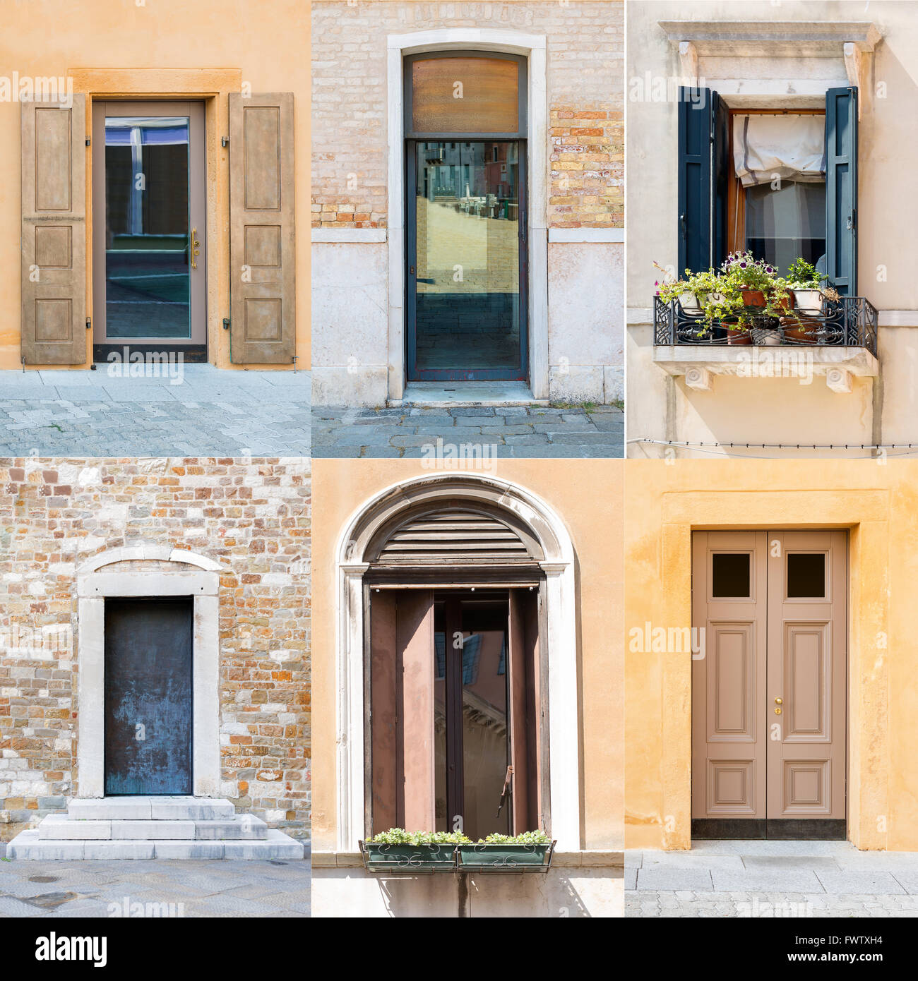 Collage of doors and windows Stock Photo - Alamy