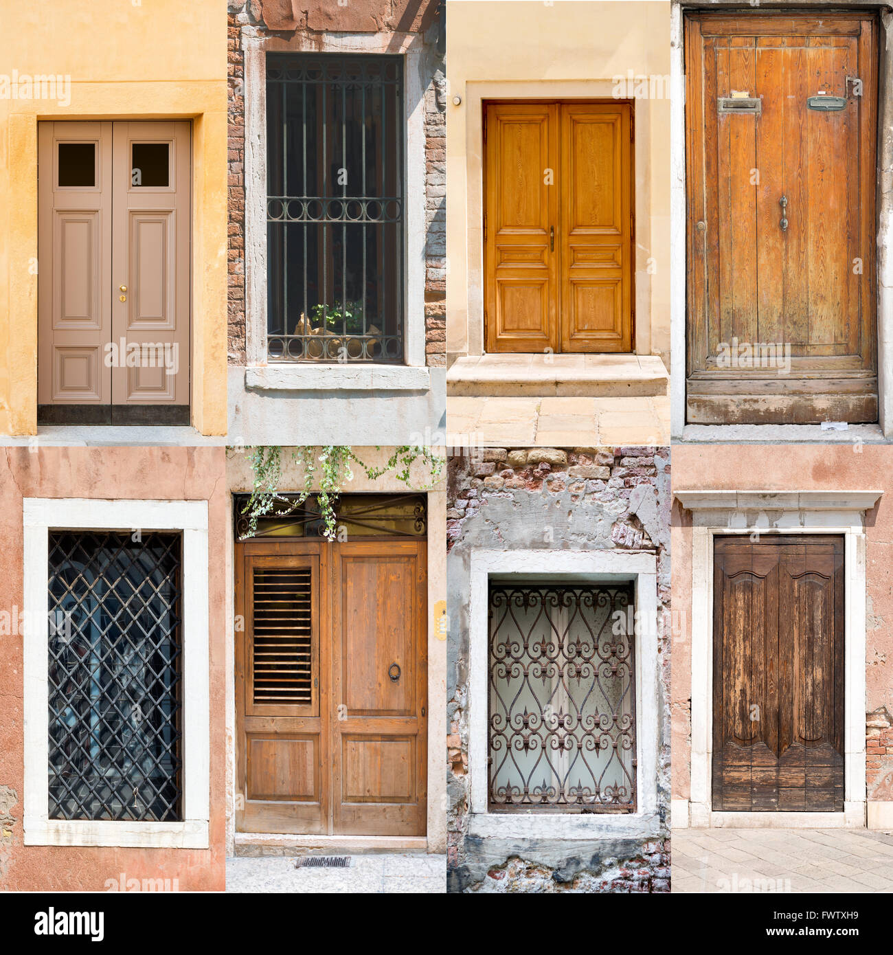 Colourful doors collage hi-res stock photography and images - Alamy