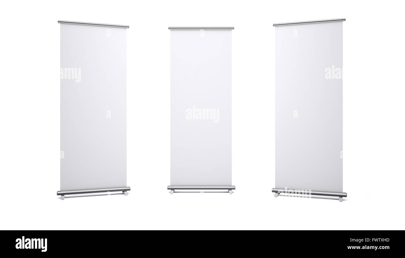 Roll up advertising banners Cut Out Stock Images & Pictures - Alamy