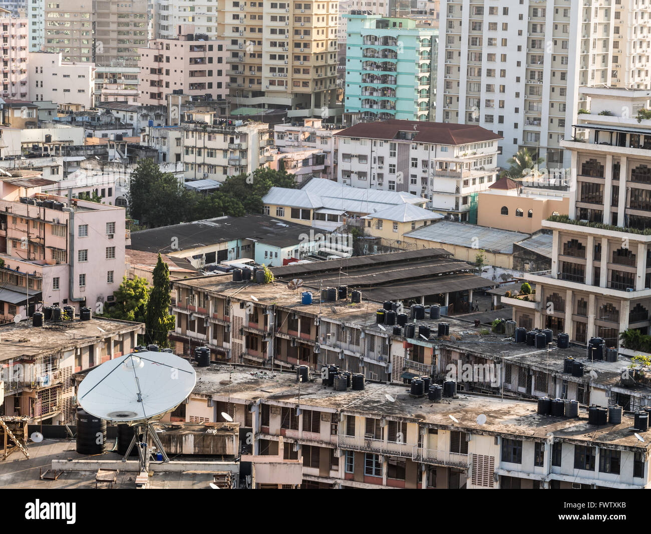 Architecture in downtown of Dar es Salaam, Tanzania, East Africa, in ...