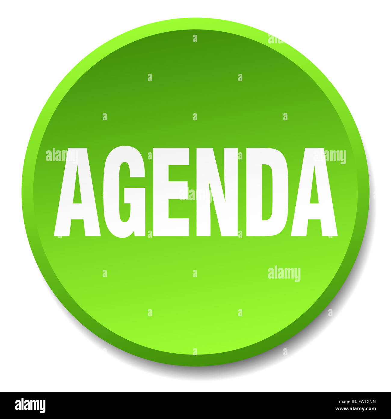 agenda green round flat isolated push button Stock Photo - Alamy