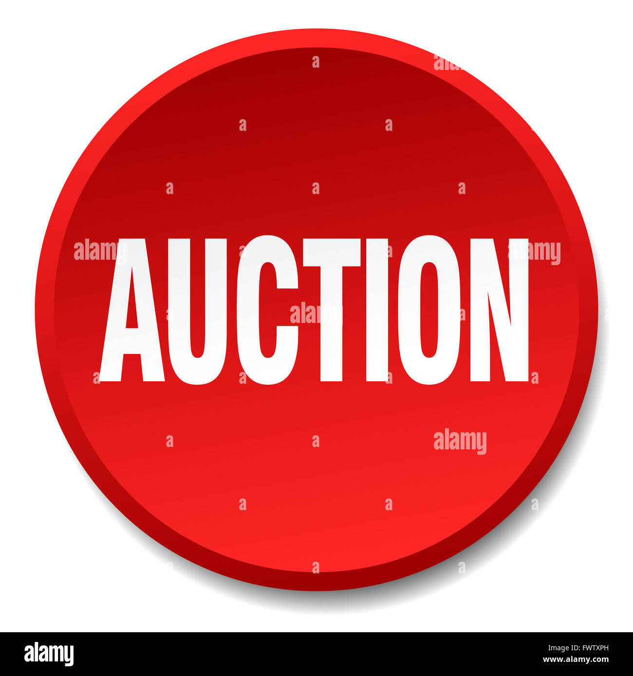 auction red round flat isolated push button Stock Photo - Alamy