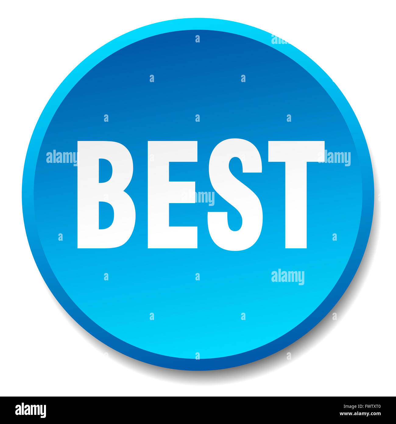 best blue round flat isolated push button Stock Photo - Alamy
