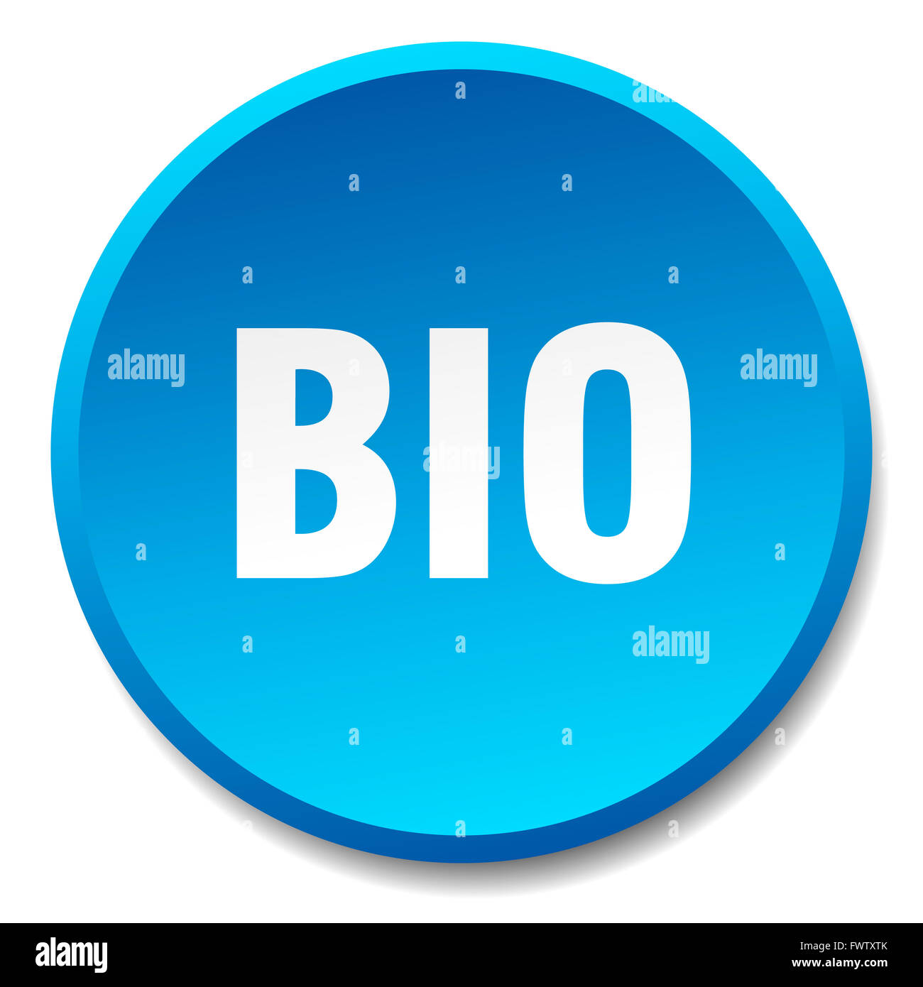 bio blue round flat isolated push button Stock Photo - Alamy