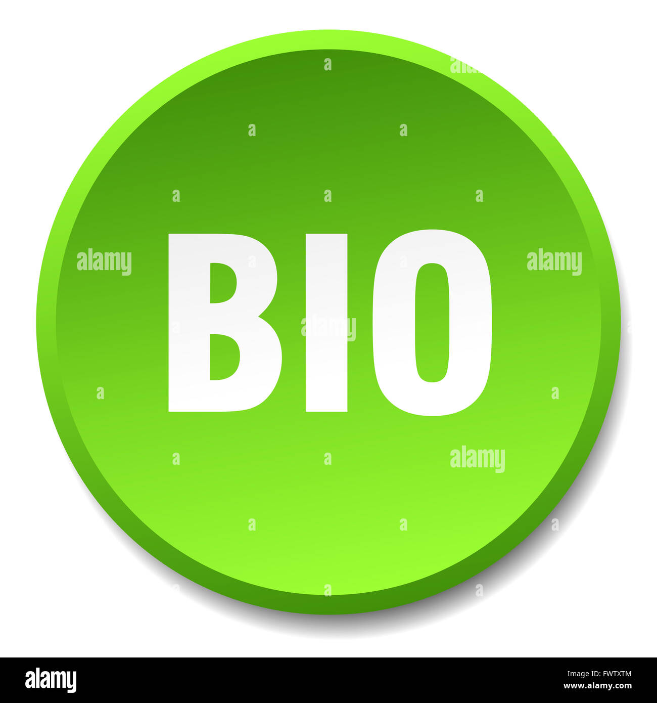 bio green round flat isolated push button Stock Photo - Alamy