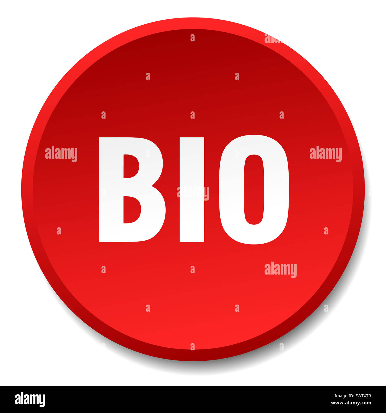 bio red round flat isolated push button Stock Photo - Alamy