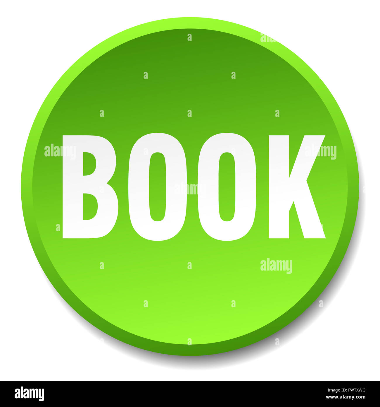 book green round flat isolated push button Stock Photo - Alamy