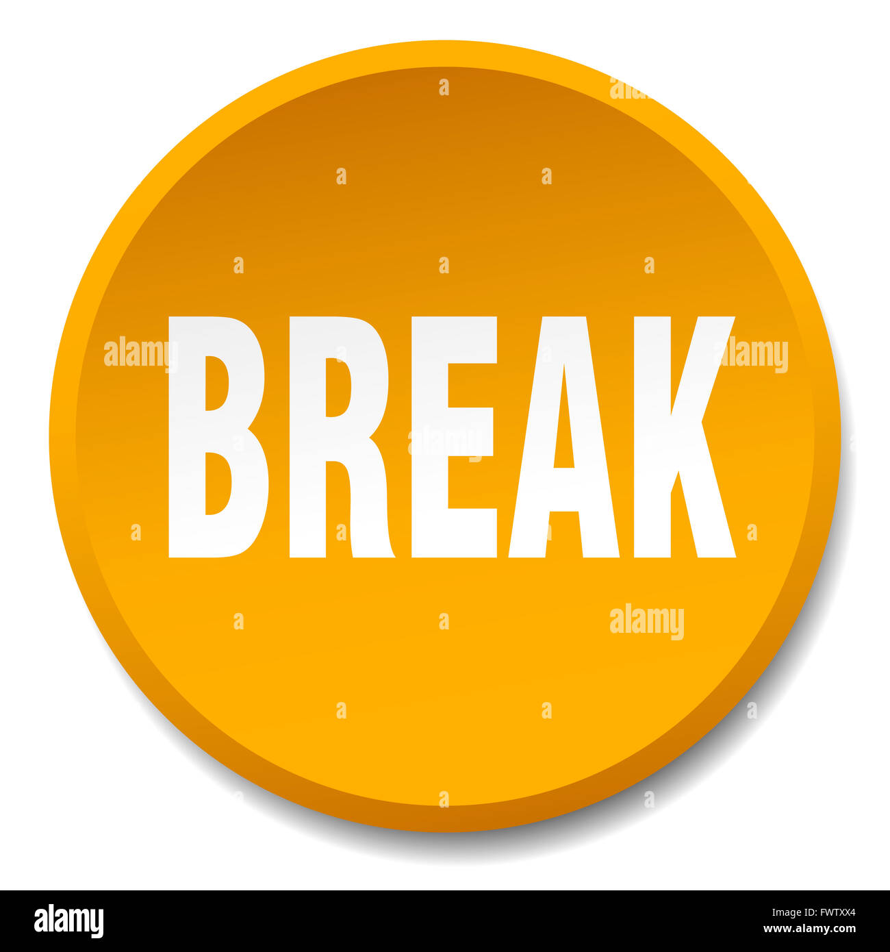 break orange round flat isolated push button Stock Photo - Alamy