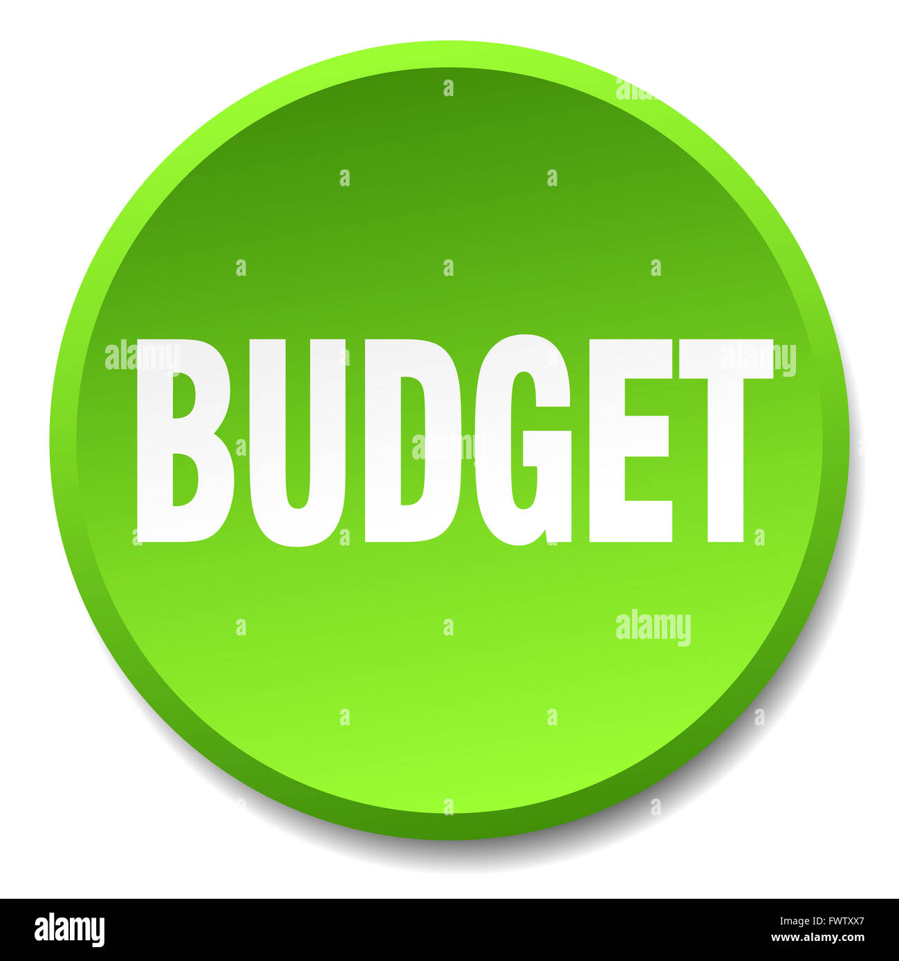 budget green round flat isolated push button Stock Photo - Alamy