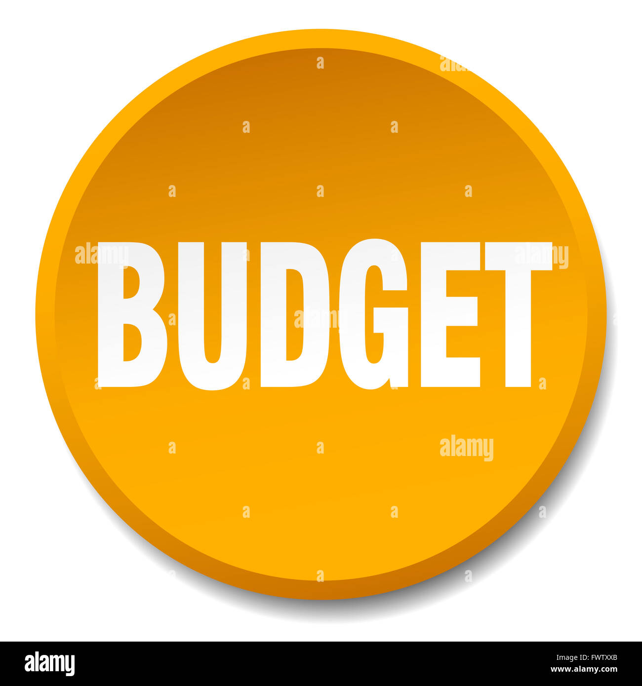 budget orange round flat isolated push button Stock Photo - Alamy