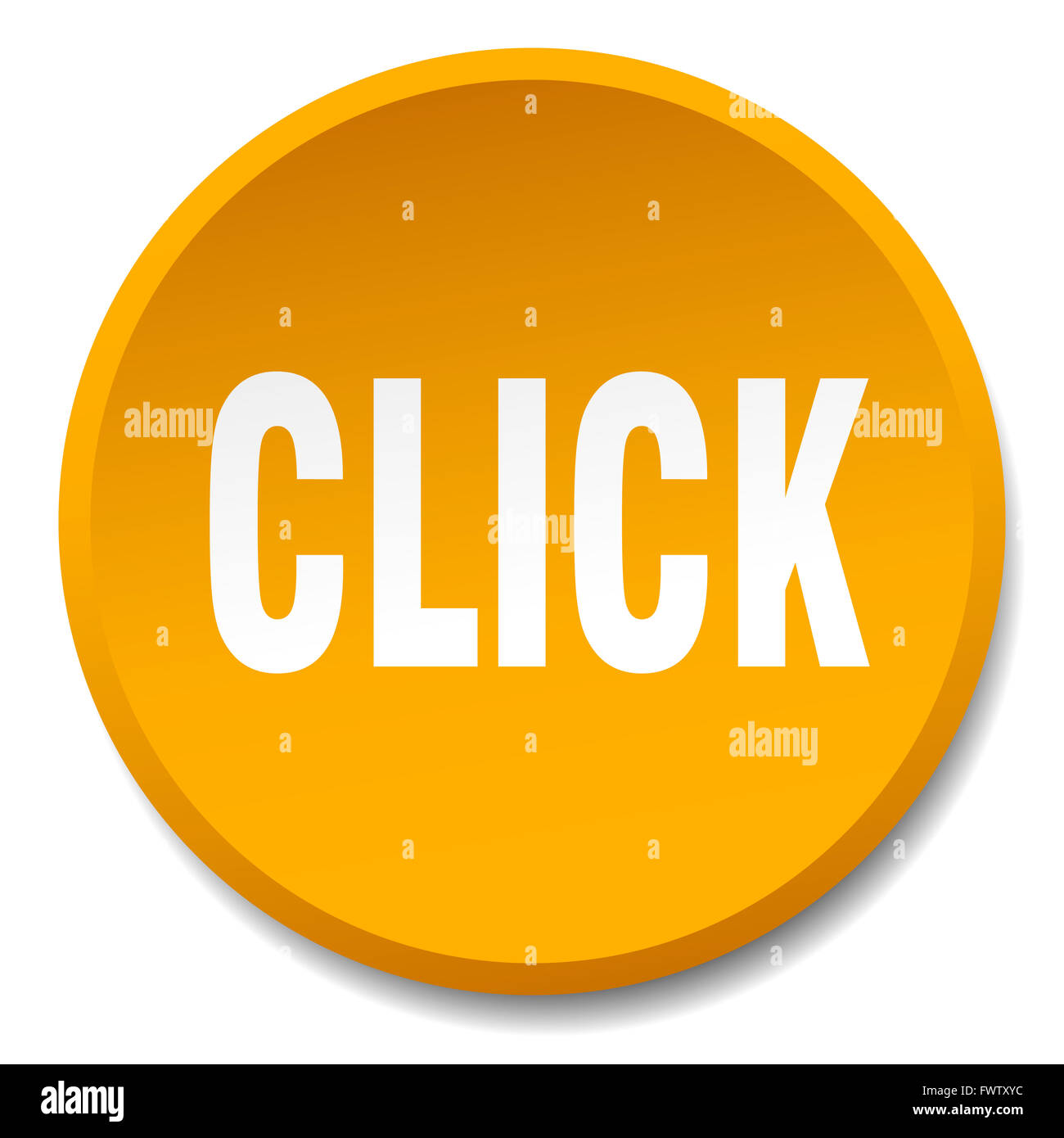 click orange round flat isolated push button Stock Photo - Alamy
