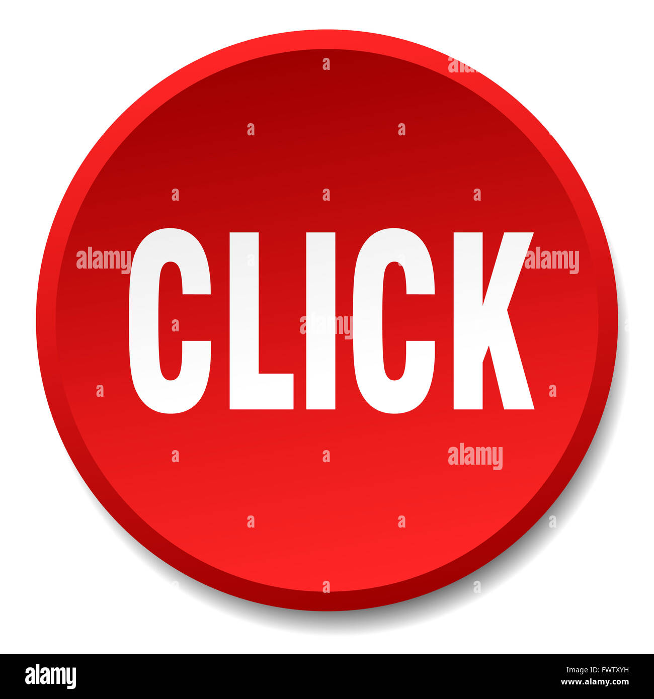 click red round flat isolated push button Stock Photo - Alamy