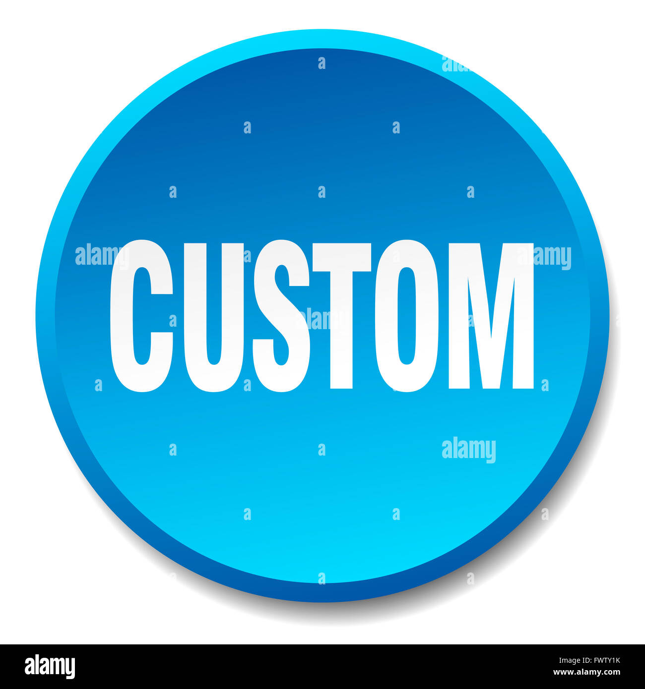 custom blue round flat isolated push button Stock Photo - Alamy