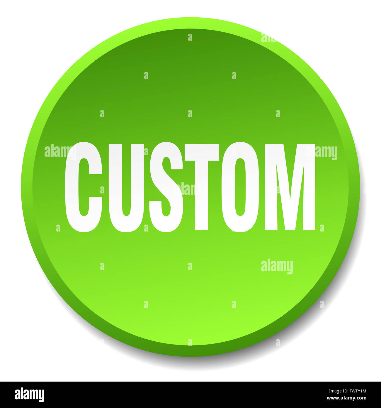 custom green round flat isolated push button Stock Photo - Alamy