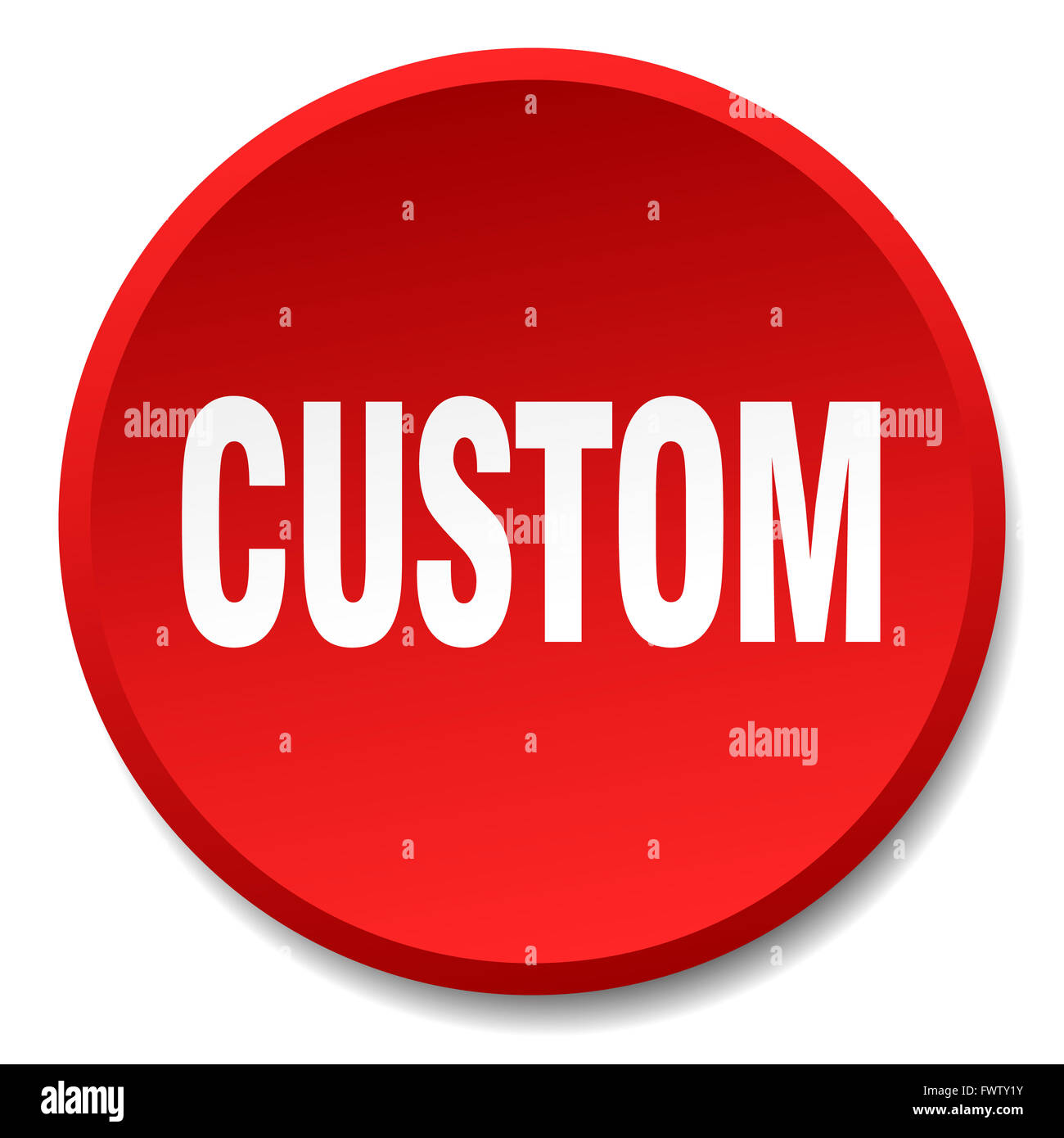 custom red round flat isolated push button Stock Photo - Alamy