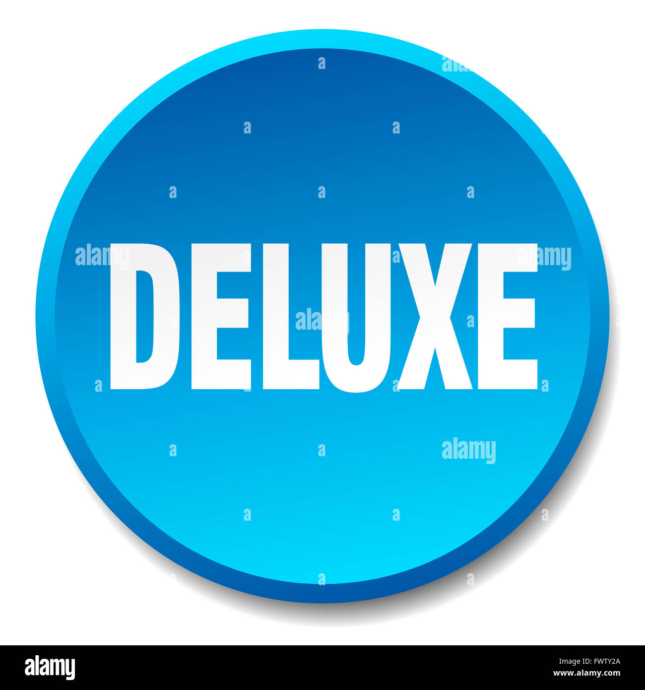 deluxe blue round flat isolated push button Stock Photo - Alamy