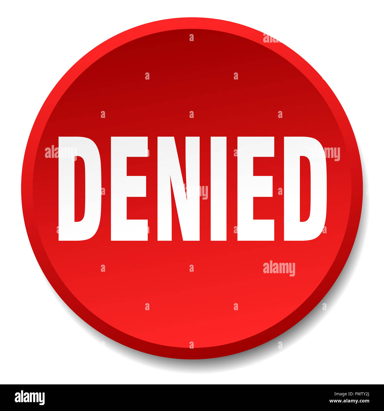 denied red round flat isolated push button Stock Photo - Alamy