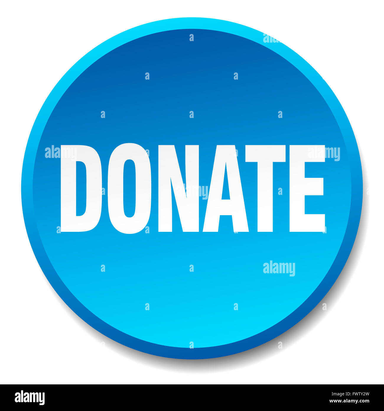 donate blue round flat isolated push button Stock Photo - Alamy