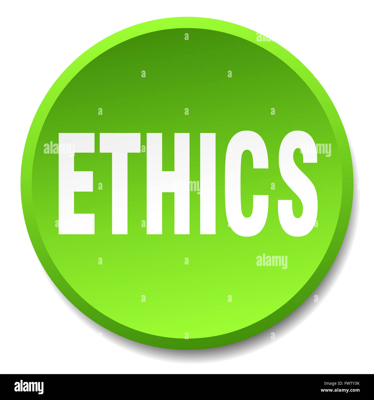ethics green round flat isolated push button Stock Photo - Alamy